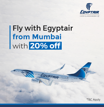 Egyptair Offer, Enjoy 20% off on booking flight tickets from Mumbai
