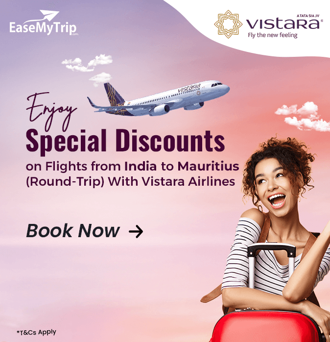 Vistara Airlines Offer, Get Discounts on Flights from India to Mauritius (Round-Trip)